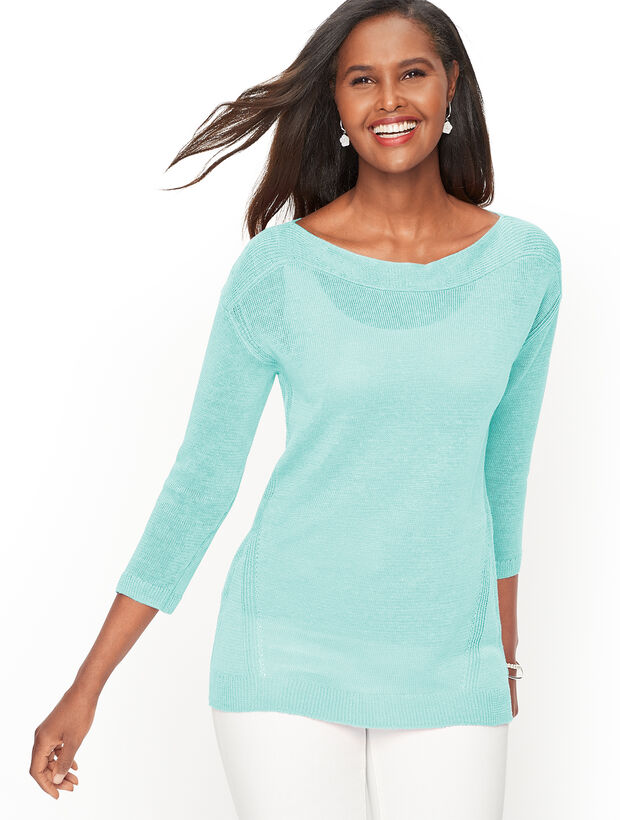 Linen Bateau Neck Sweater - Solid | Talbots