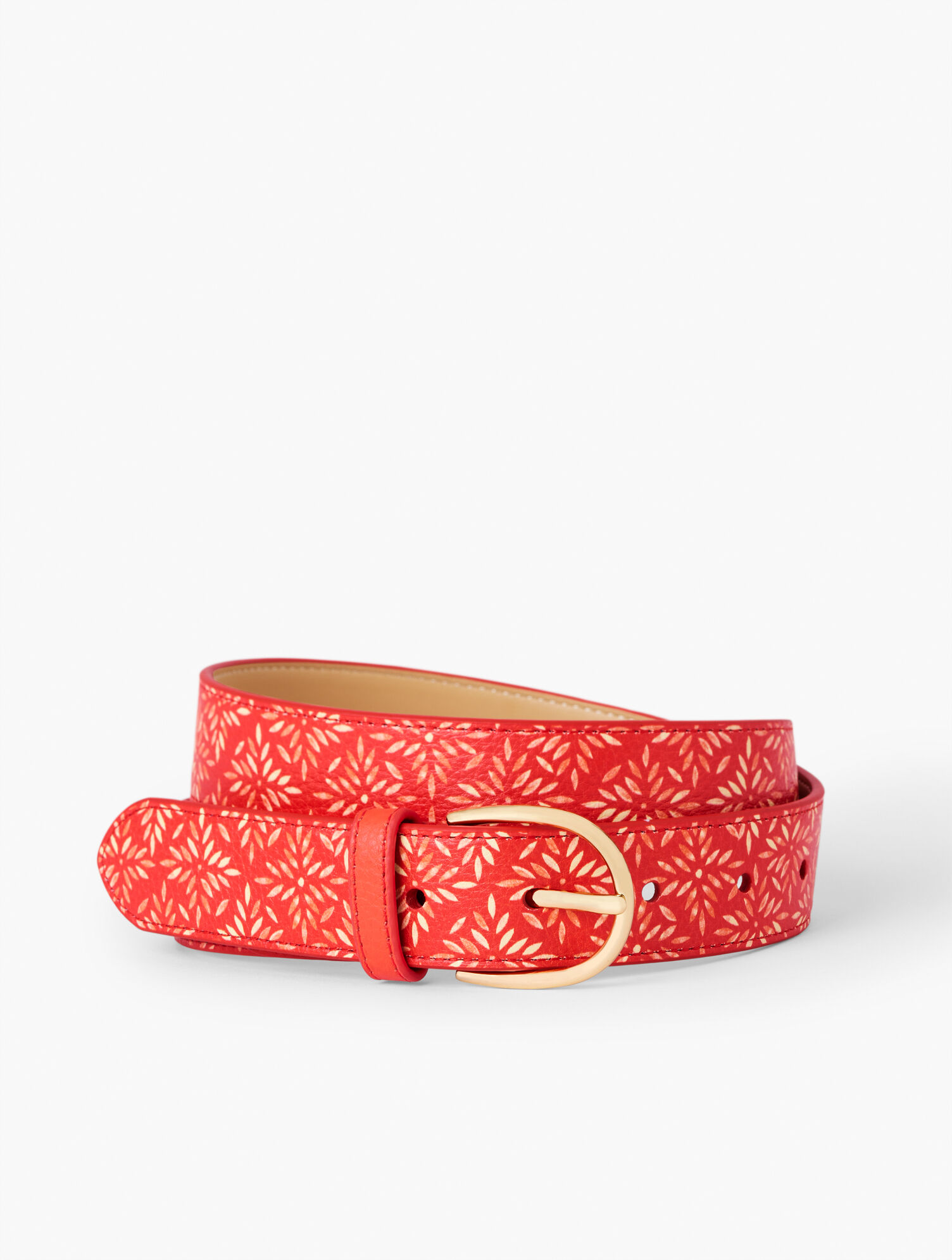 Printed Pebble Leather Belt | Talbots