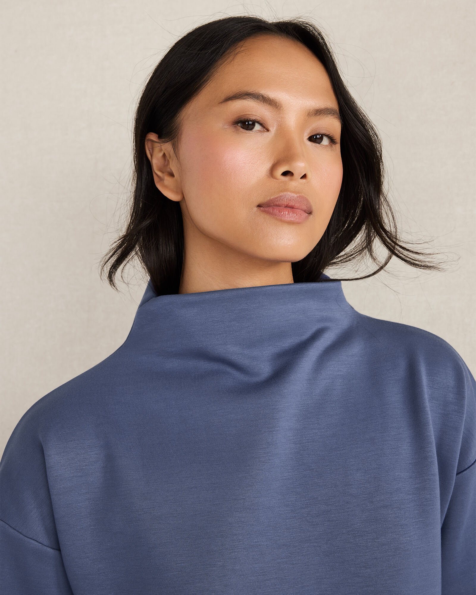 Soft-Brushed Fleece Funnel Neck Pullover | Haven Well Within