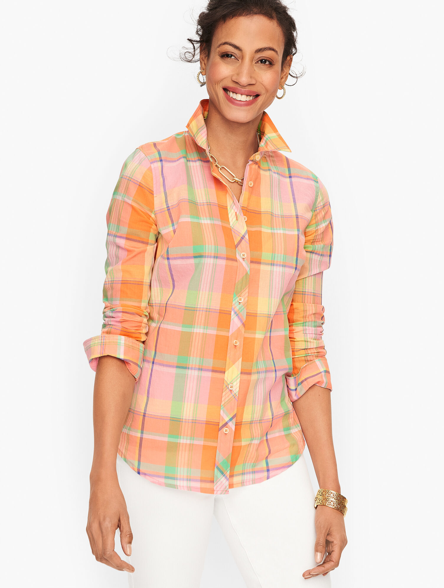 Classic Cotton Shirt - Garden Plaid | Talbots