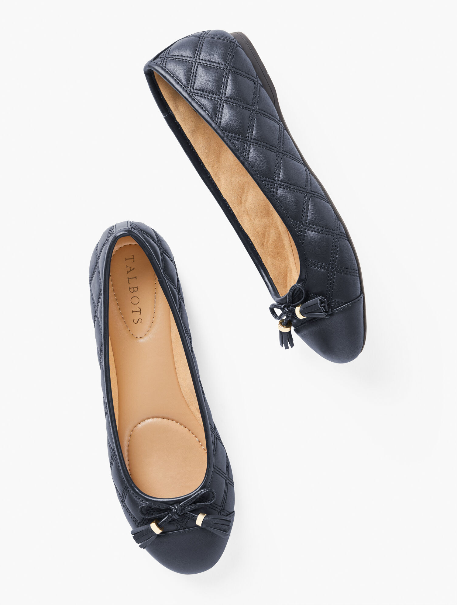 Penelope Tassel Quilted Nappa Ballet Flats | Talbots
