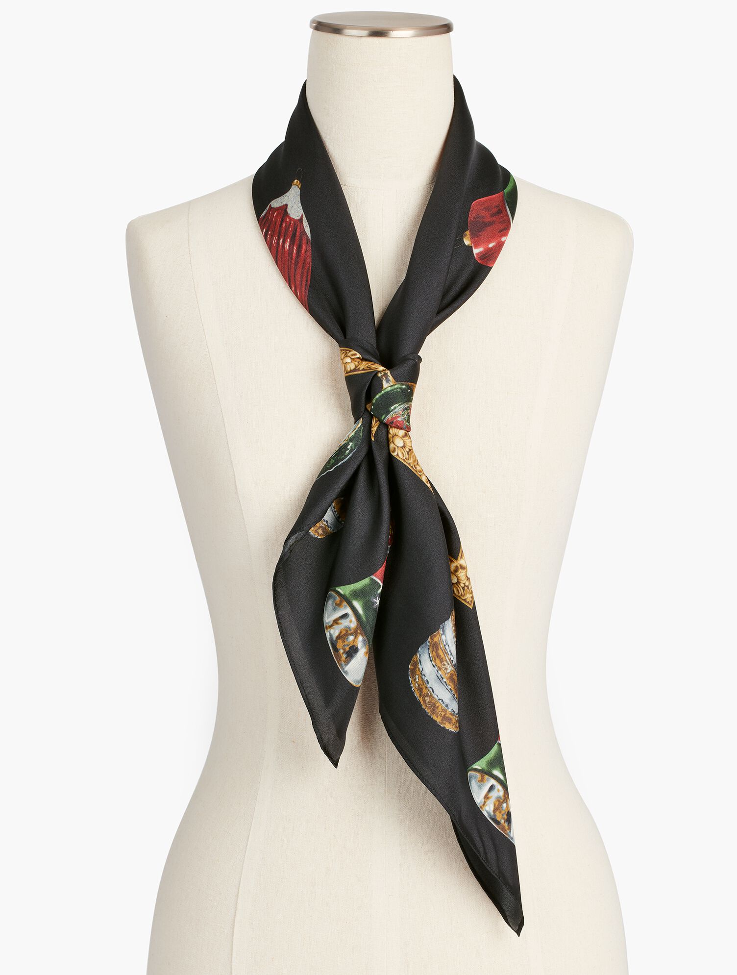 Holiday Ornament Silk Scarf | Talbots