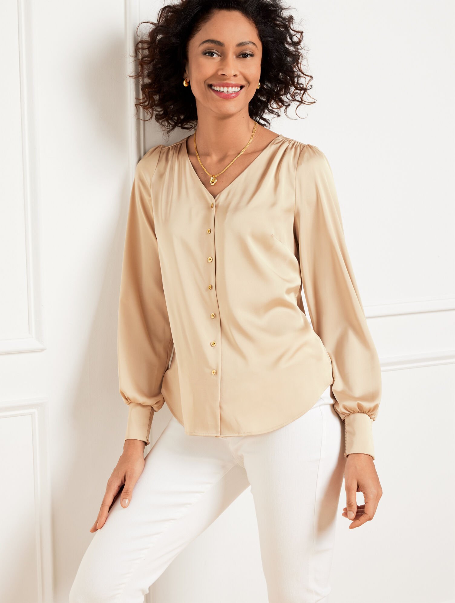 Soft Satin Charmeuse Top | Talbots