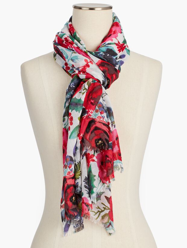 Holiday Floral Scarf | Talbots