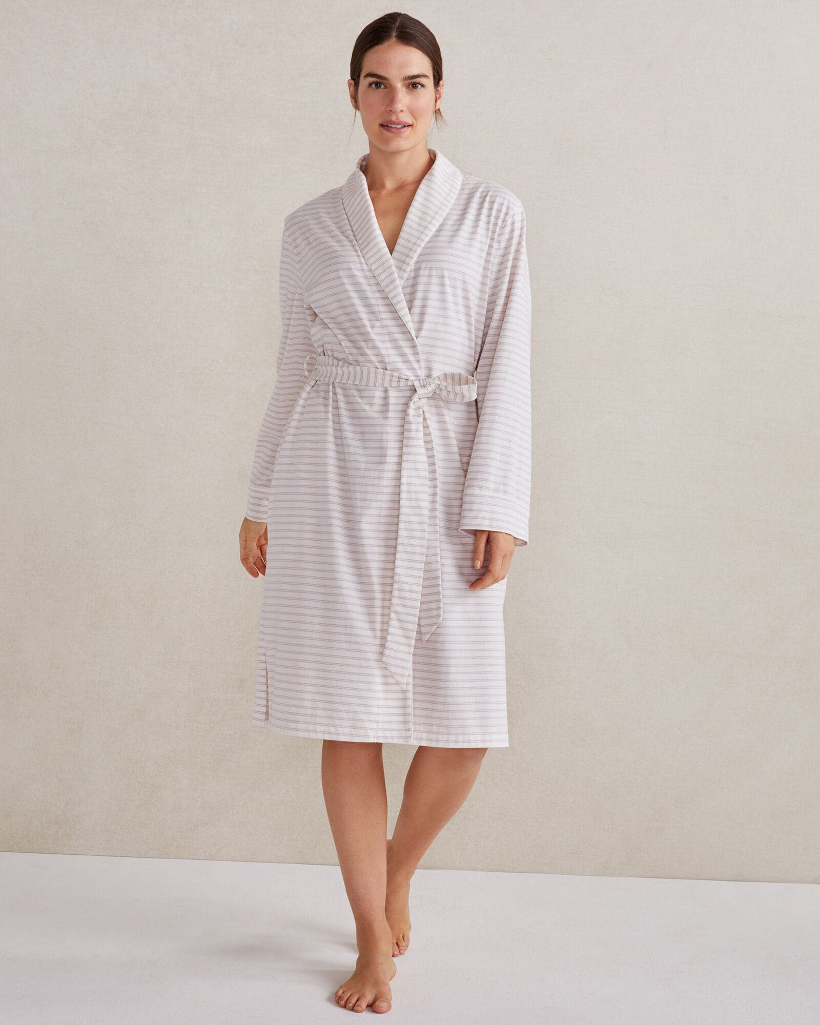 Organic Cotton Jersey Paired Stripe Robe | Haven Well Within