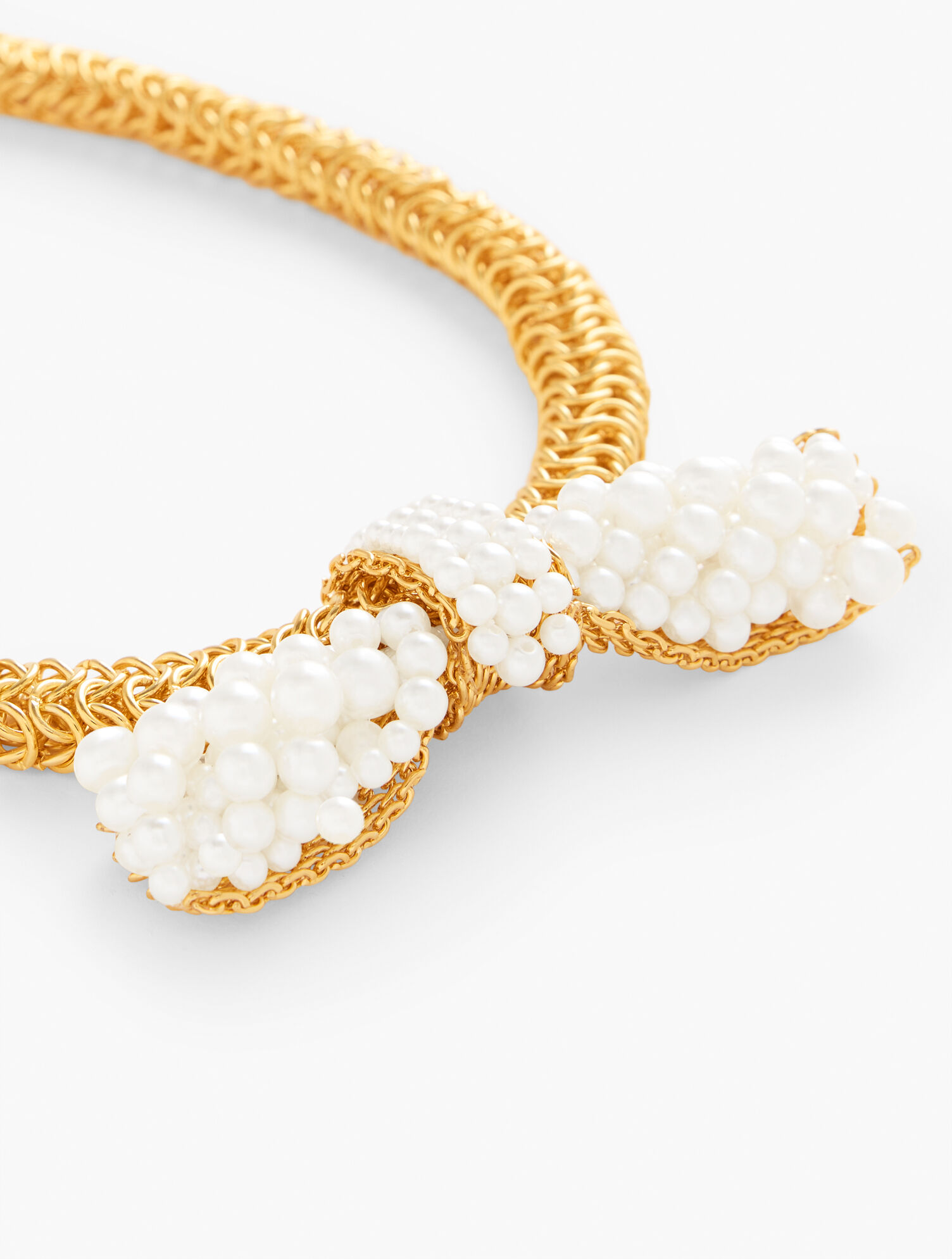 Cluster Pearl Tie Necklace | Talbots