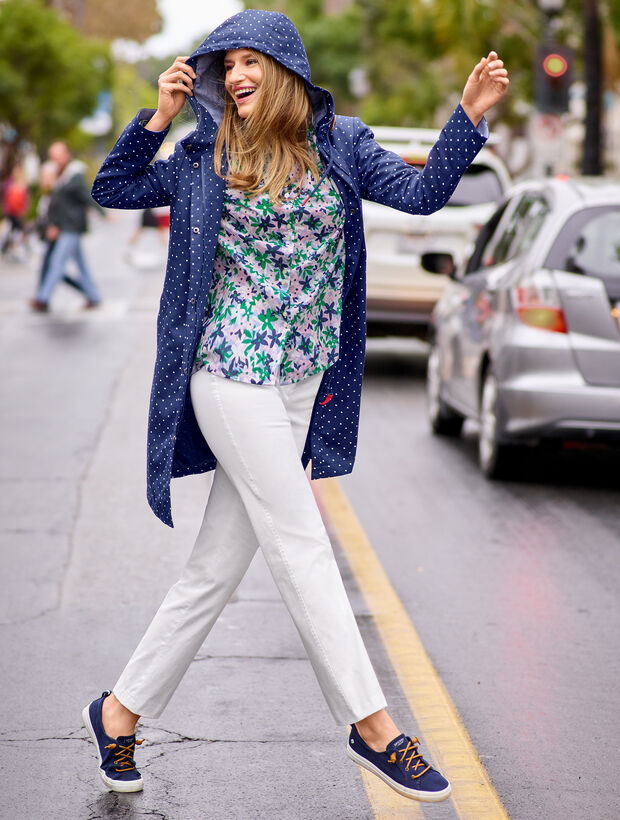 Hooded Polka Dot Rain Jacket | Talbots