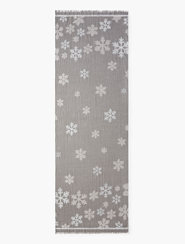 Talbots Clipped Jacquard Snowflake Oblong Scarf | Hamilton Place