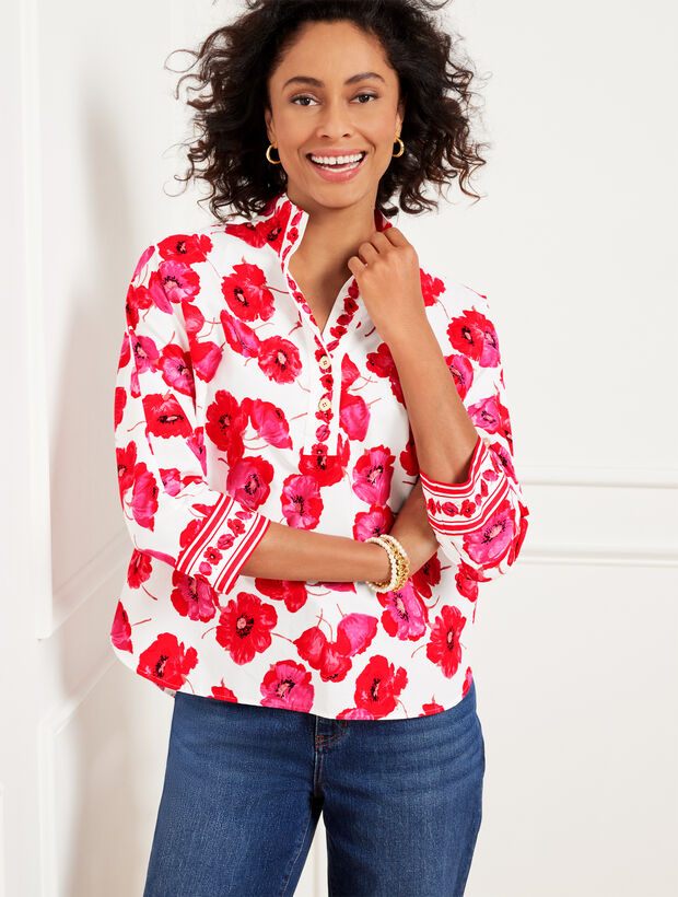 Poppy Floral Popover | Talbots