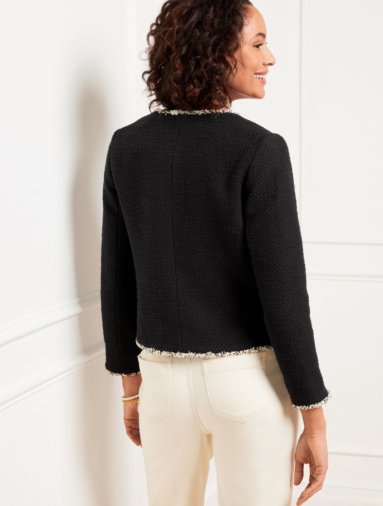 Amherst Tweed Fringe Jacket | Talbots