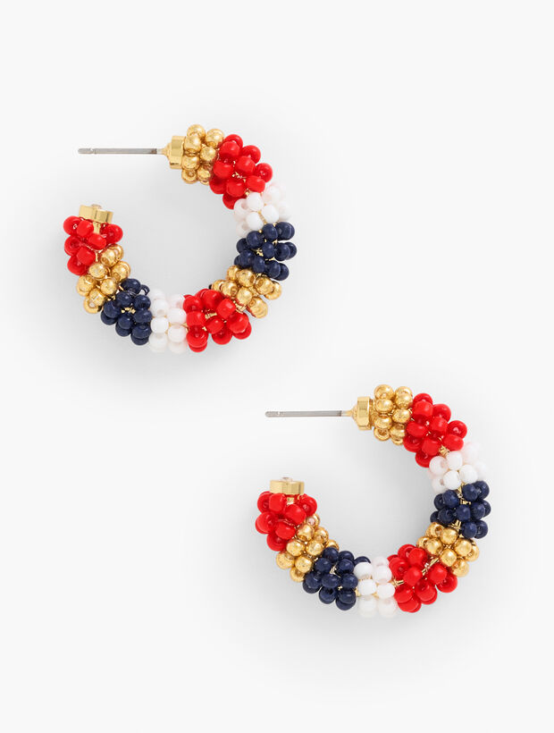 Americana Bead Wrap Hoop Earrings | Talbots