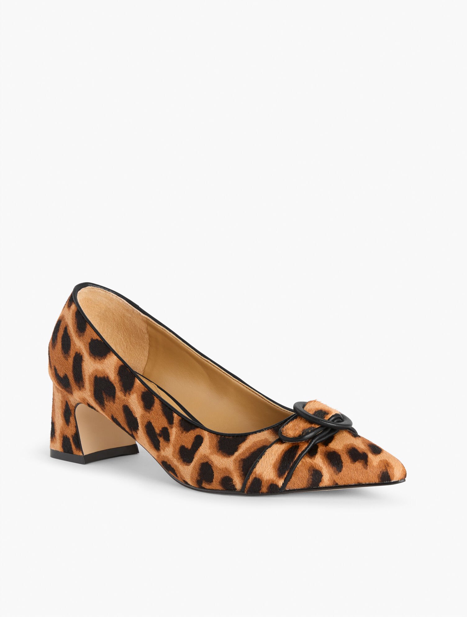 Edith Flare Heel Pumps - Leopard Calf Hair | Talbots