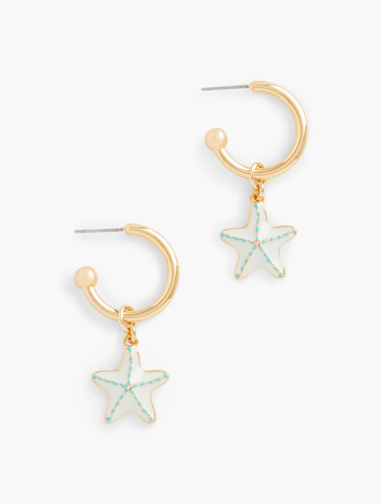 Starfish Charm Hoop Earrings | Talbots