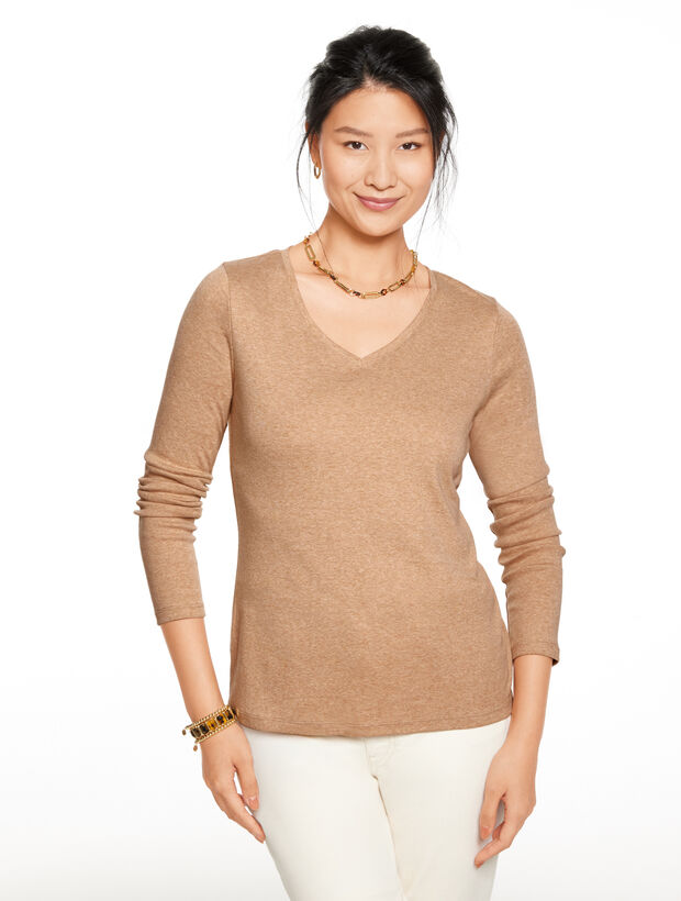 Pima V-Neck Tee | Talbots