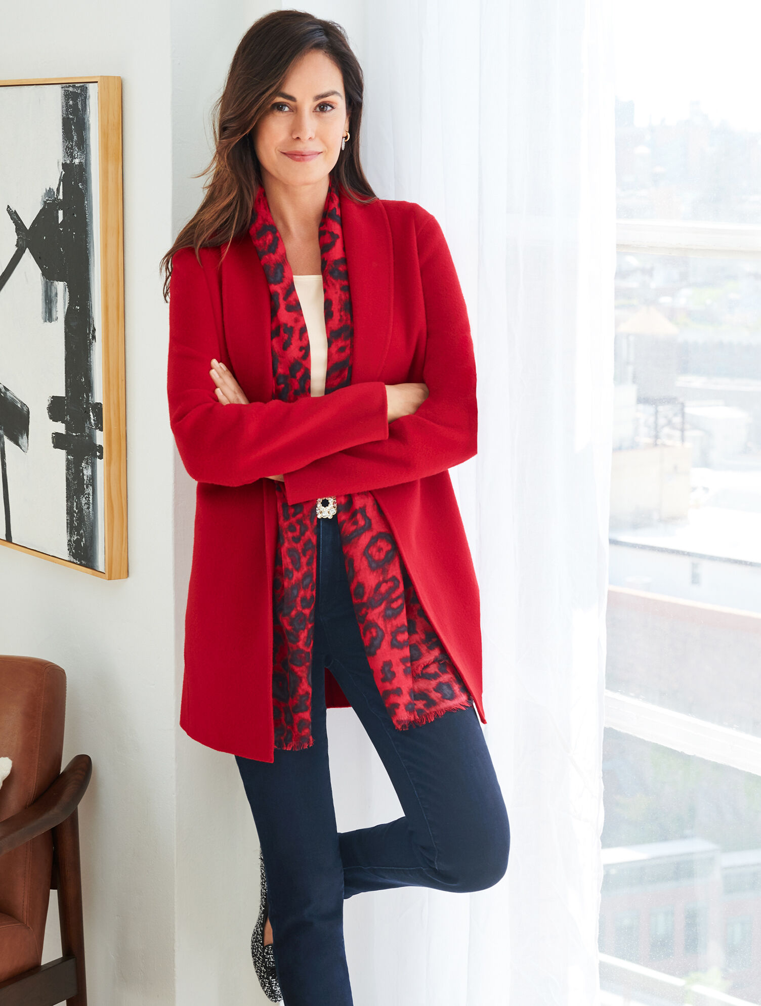 Pure Wool Leopard Oblong Scarf | Talbots