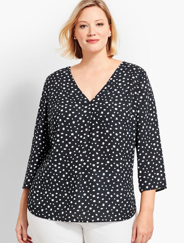 Front Pleat Tunic - Dandy Dot | Talbots