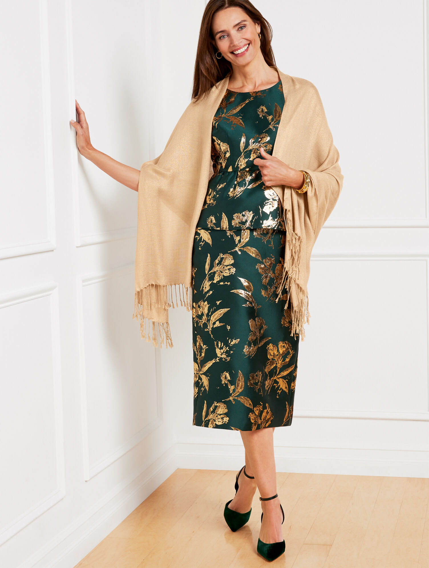 Twisted Fringe Shimmer Wrap | Talbots