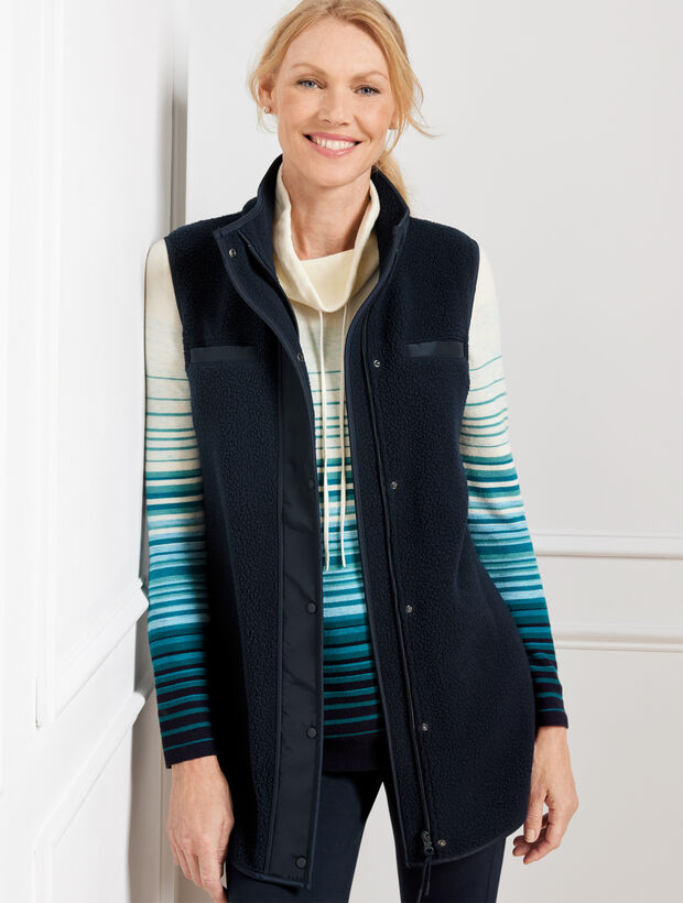Cozy Sherpa Side Zip Vest | Talbots