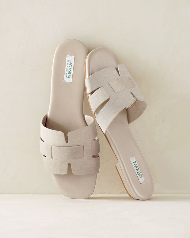 Linen Threaded Cut-Out Slides | Haven Well Within