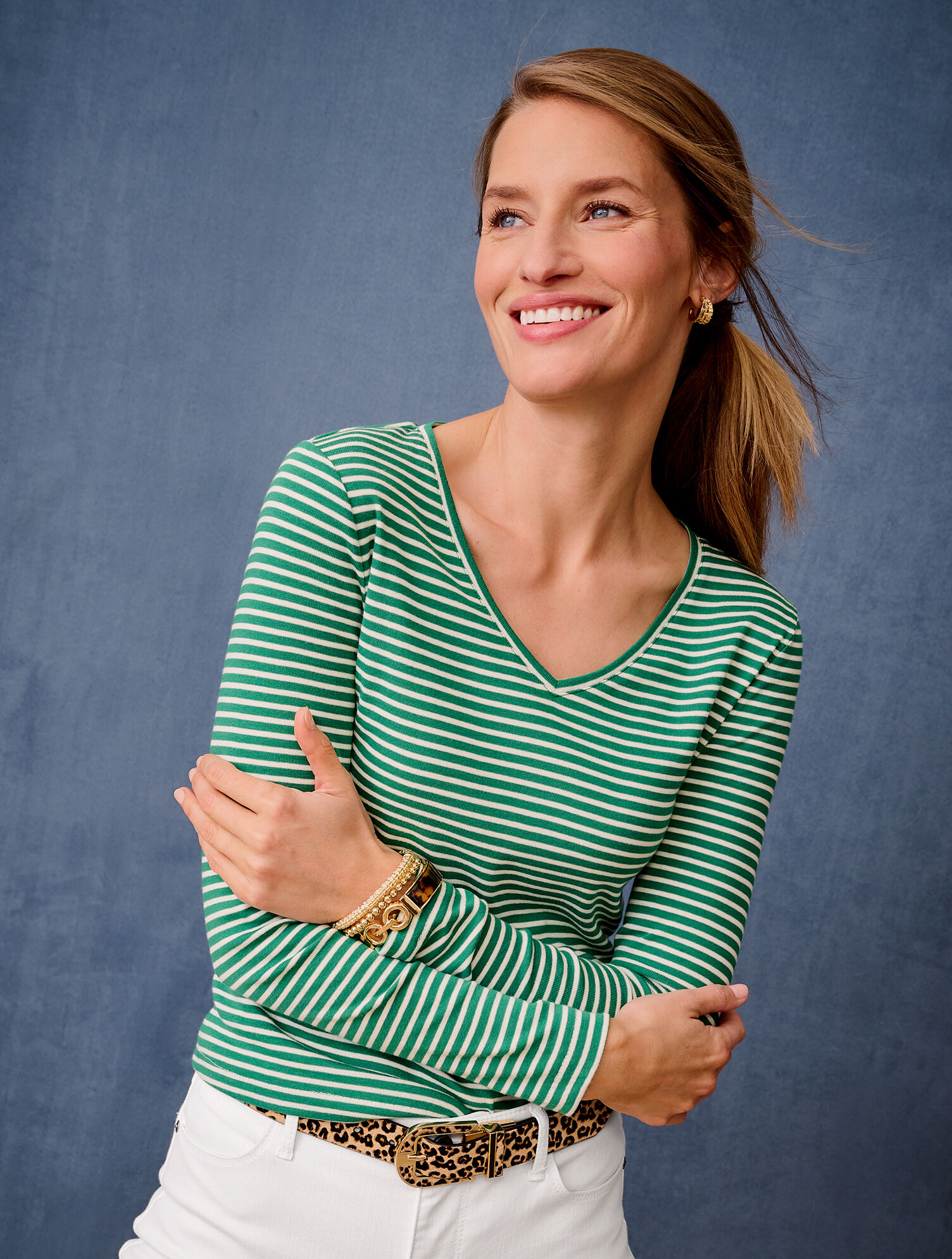 V-Neck Tee - Louise Stripe | Talbots