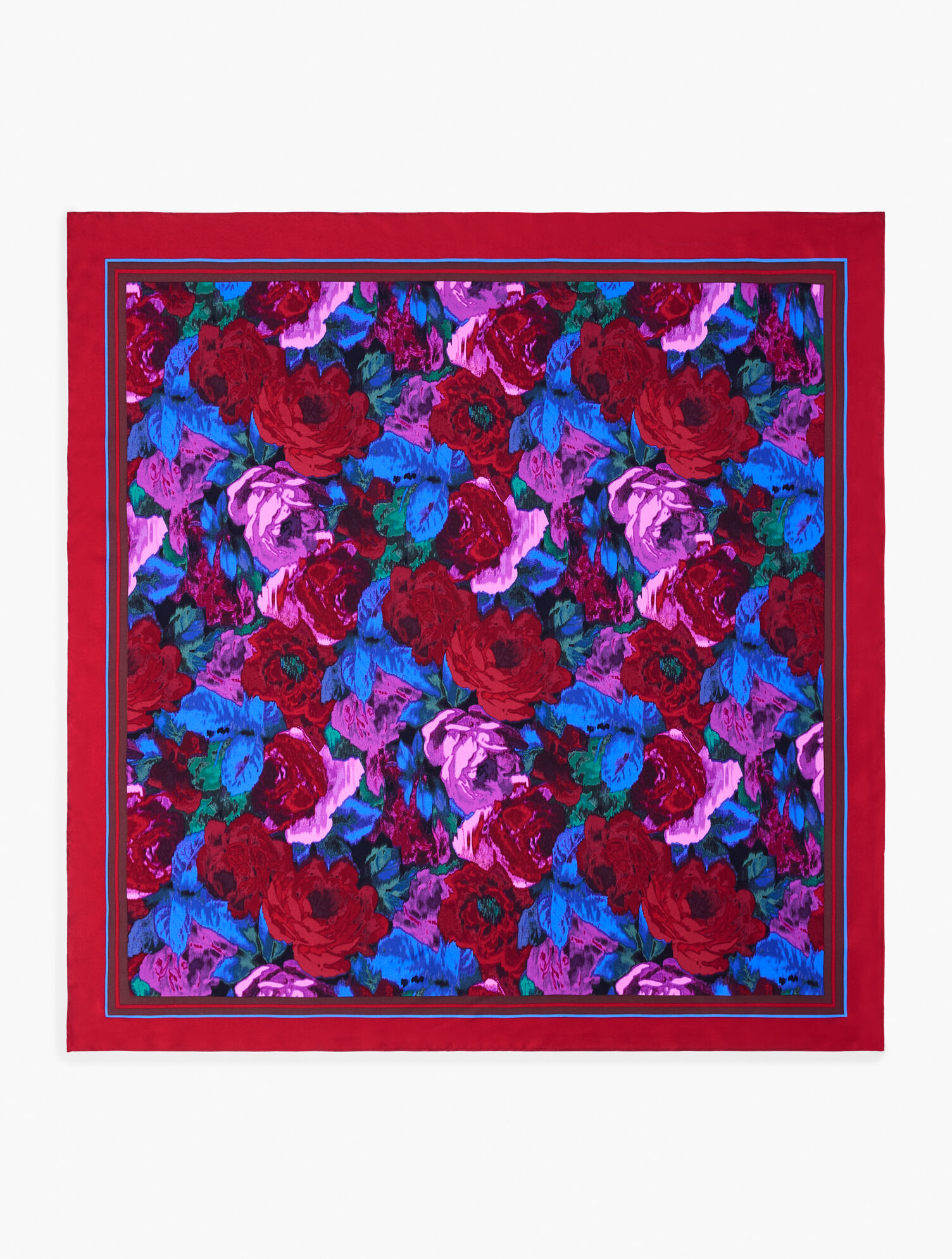 Wrapped Floral Silk Square Scarf | Talbots