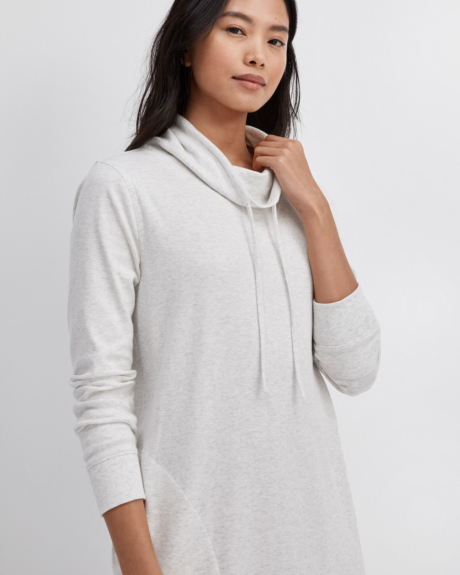 Organic Cotton Interlock Cowlneck Lounge Dress | Haven Well Within