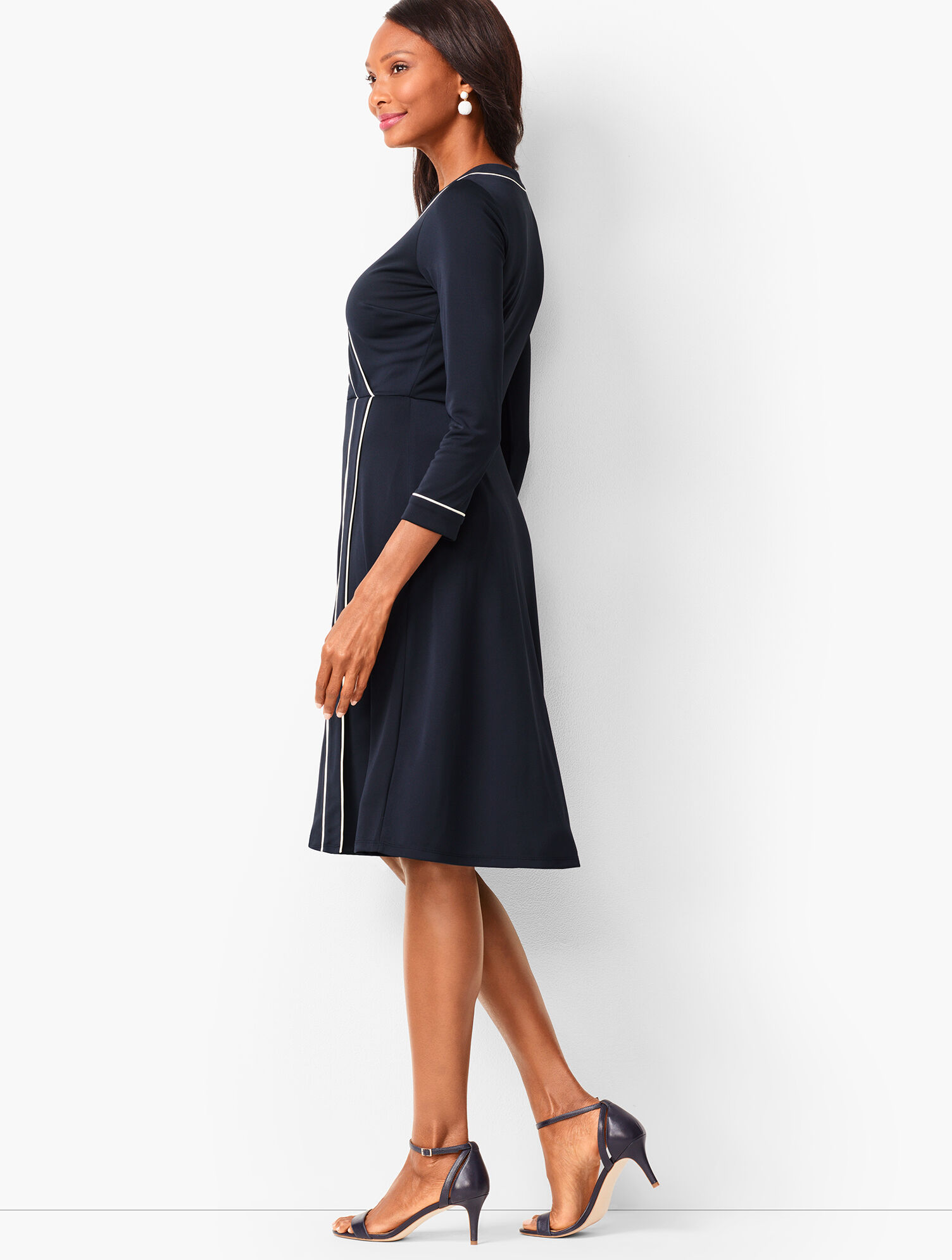Knit Jersey Faux-Wrap Dress | Talbots