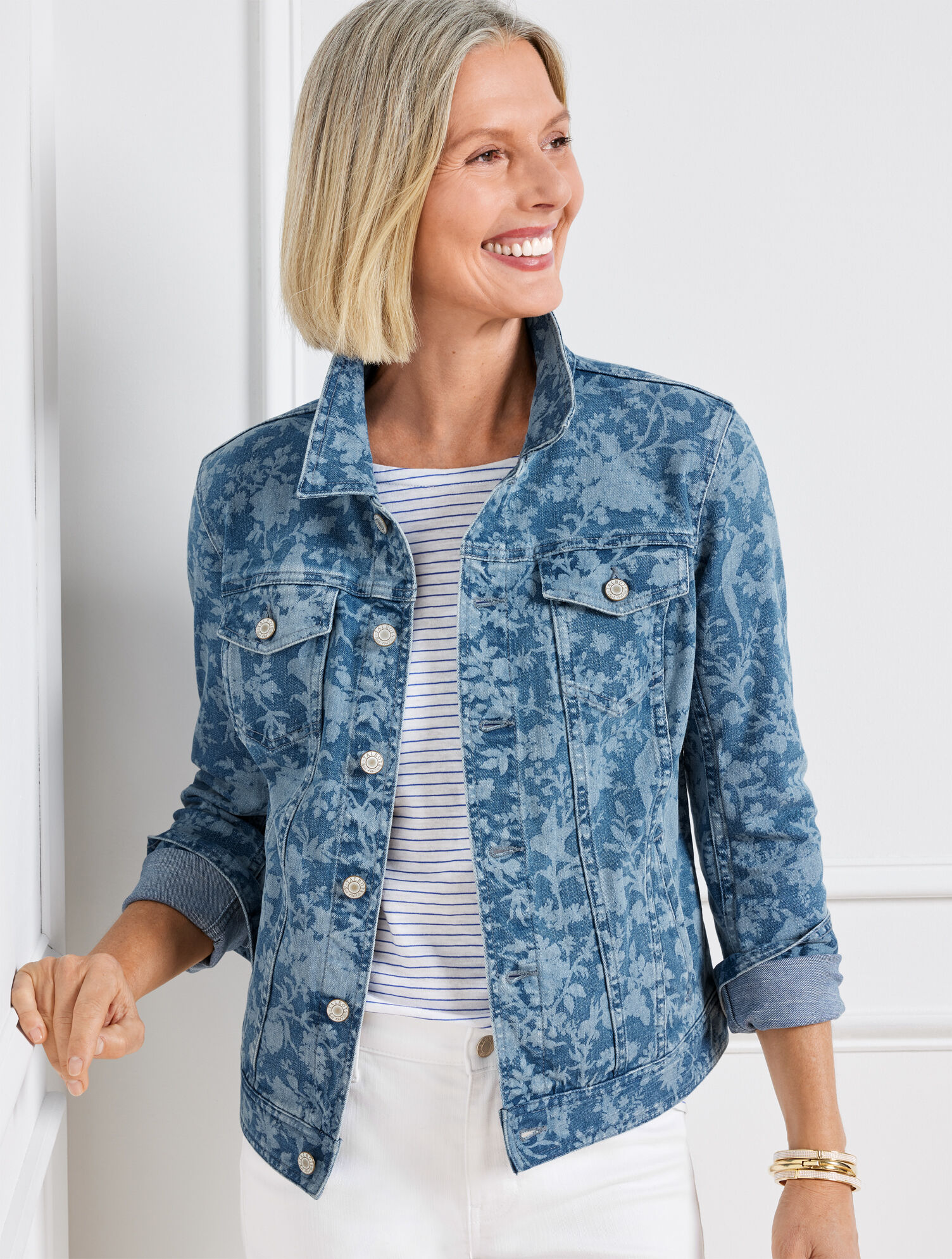 Classic Jean Jacket - Floral Bird | Talbots