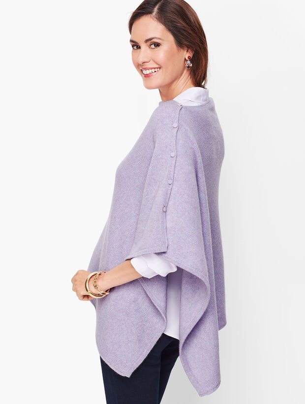 Cashmere Asymmetric Button Poncho | Talbots