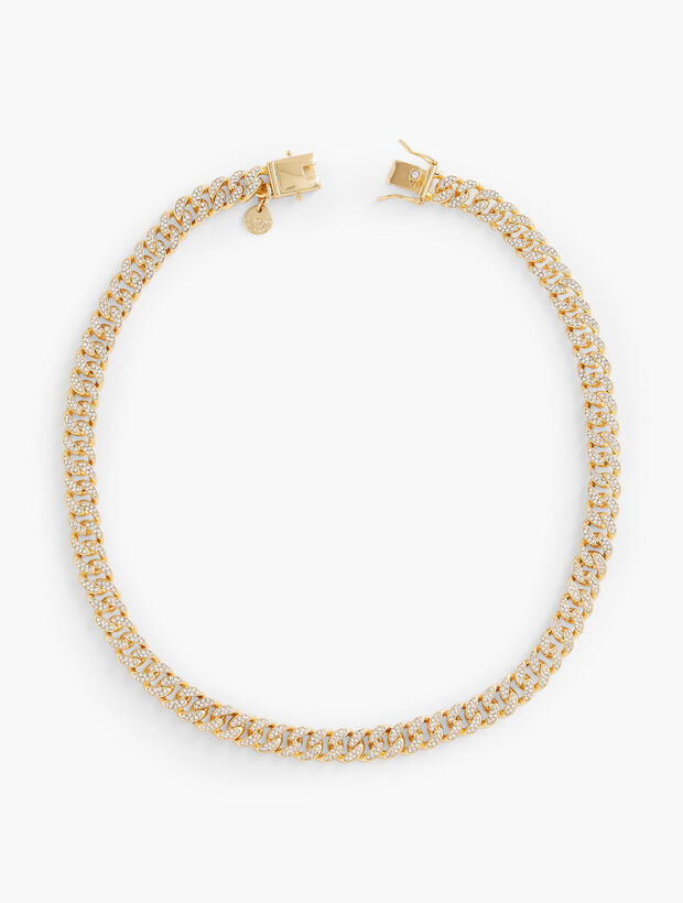 Modern Pavé Curb Chain Necklace | Talbots