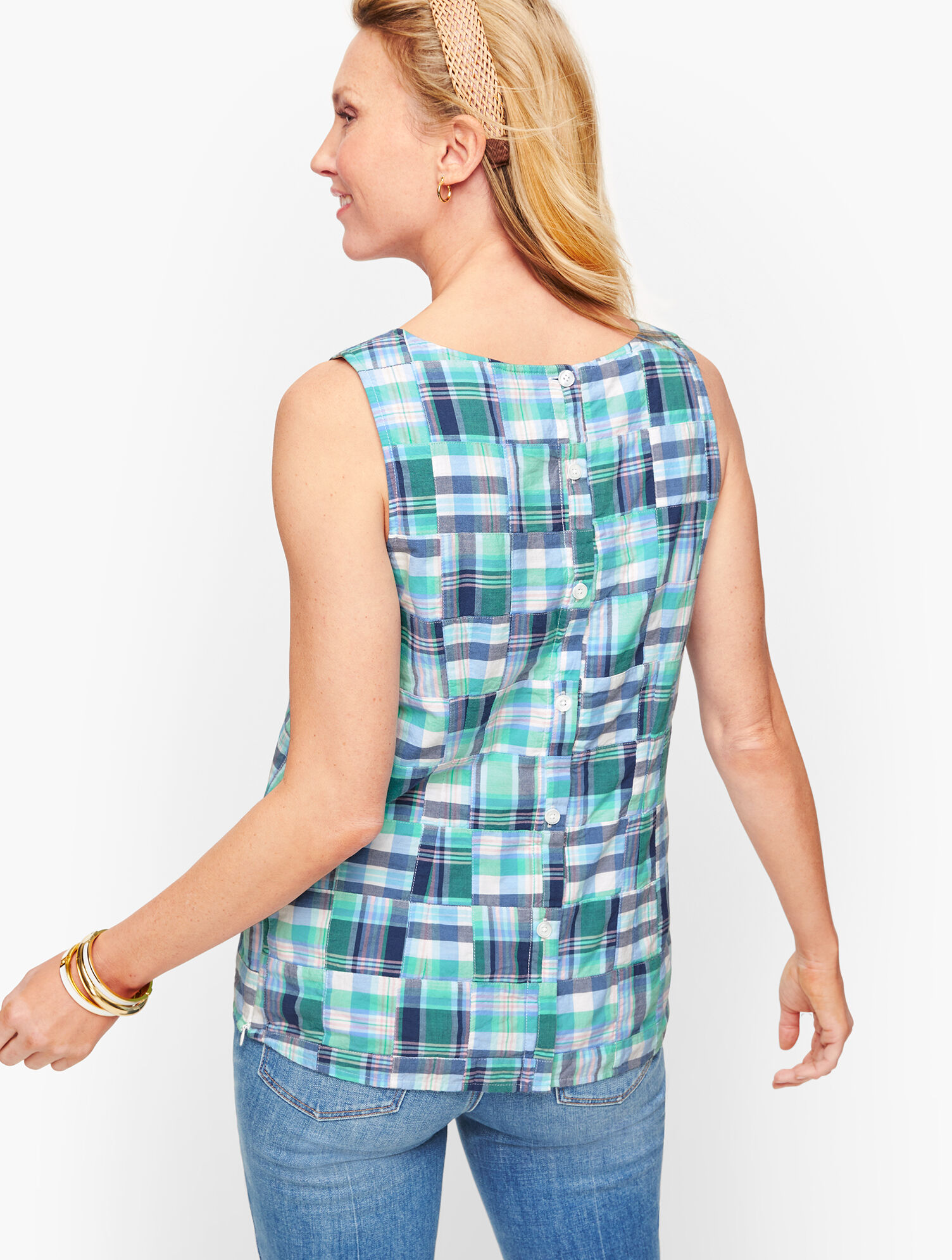 Madras Button Back Shell | Talbots