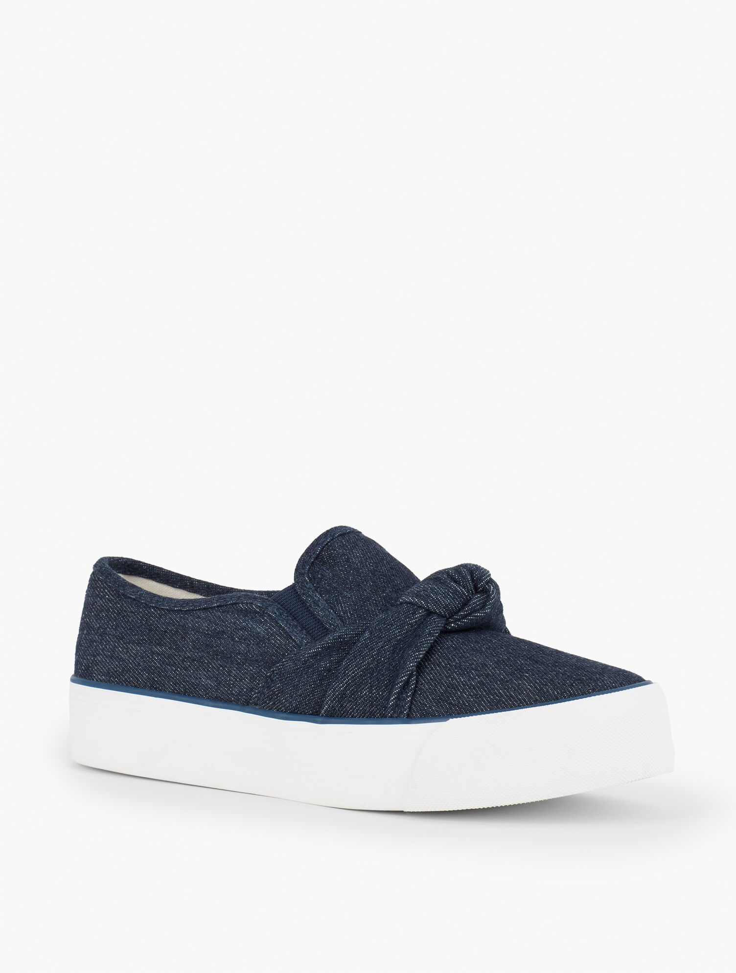Jaden Knot Denim Platform Sneakers | Talbots