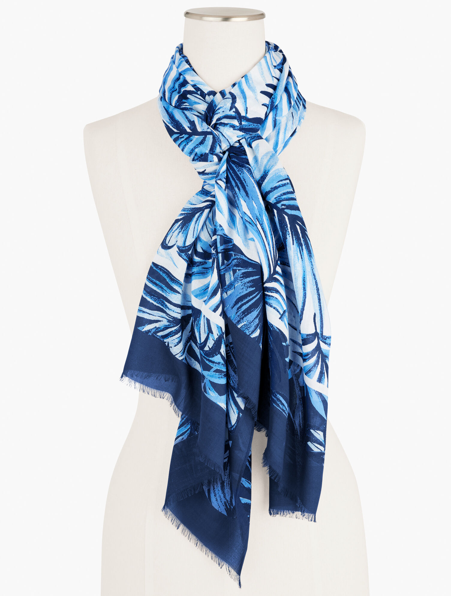 Watercolor Leaves Oblong Scarf | Talbots