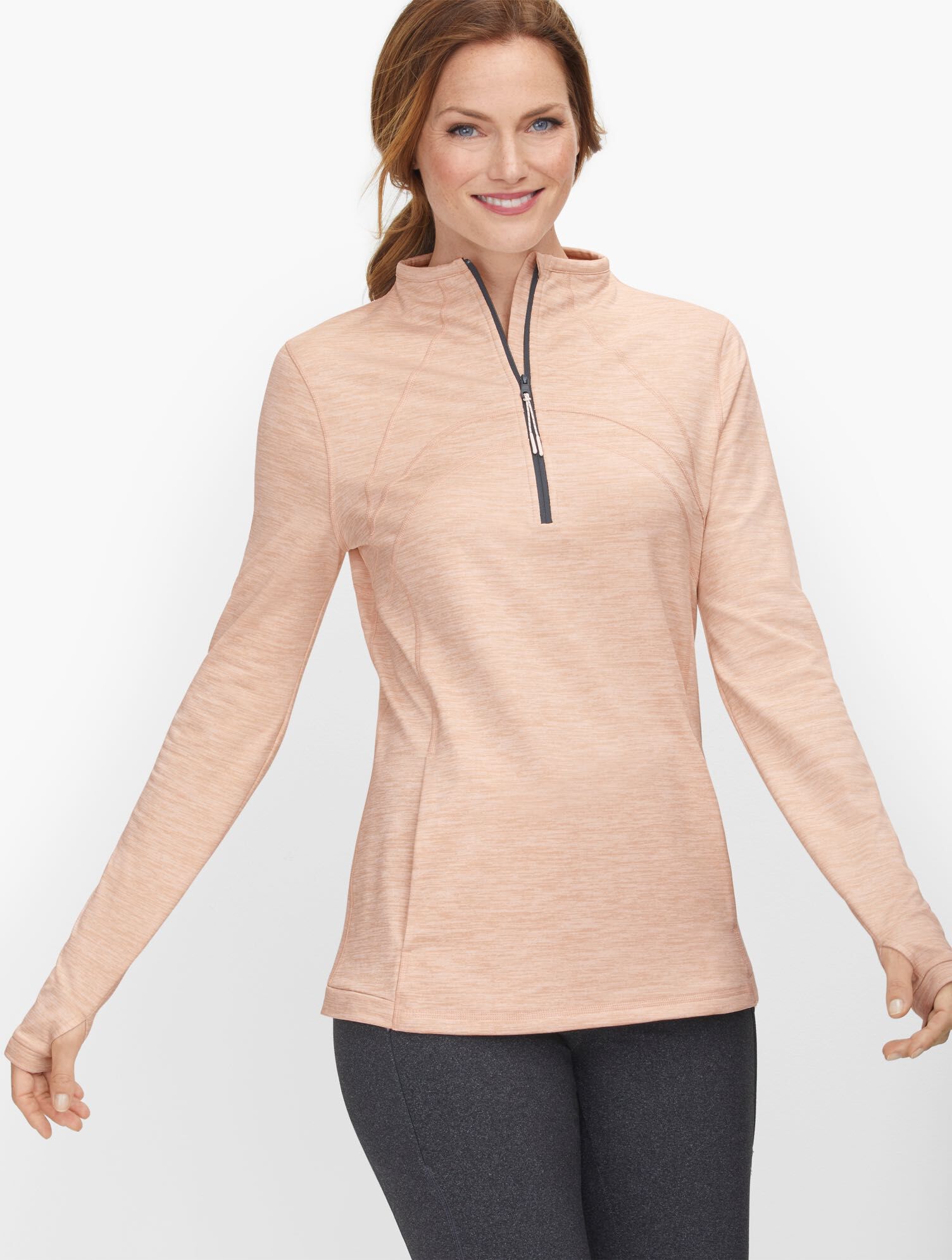 Half Zip Mock Neck Pullover | Talbots