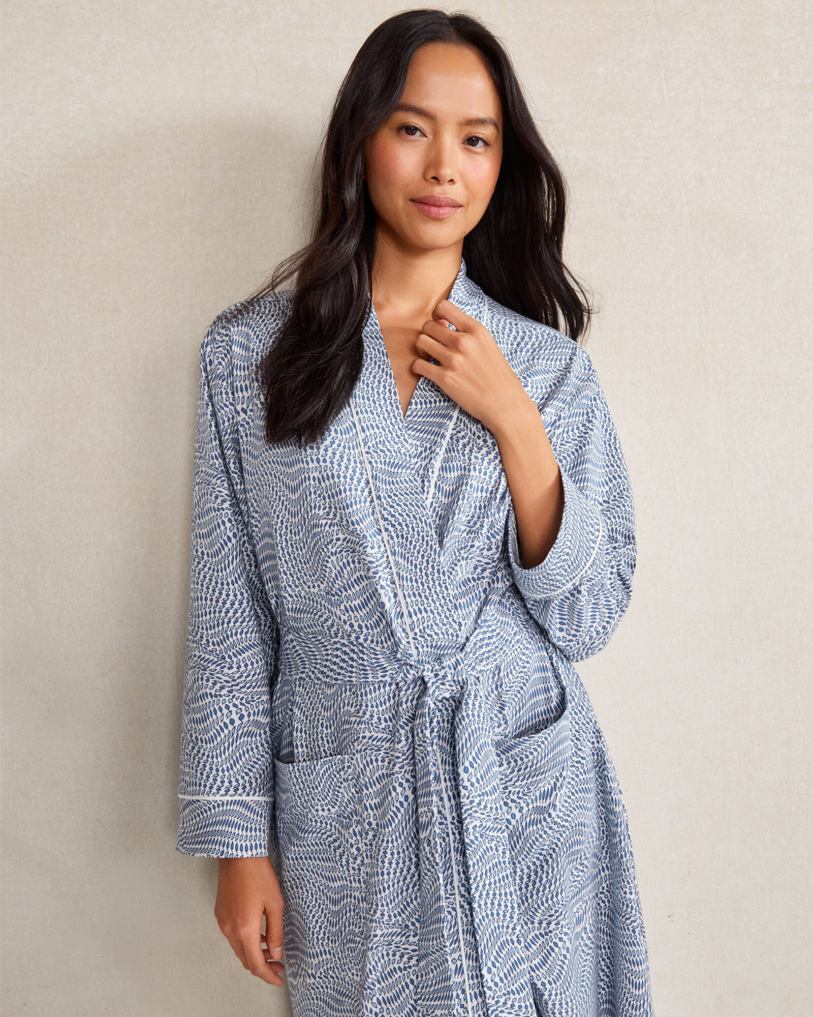 Organic Cotton Jersey Tiny Leaves Robe | Haven Well Within