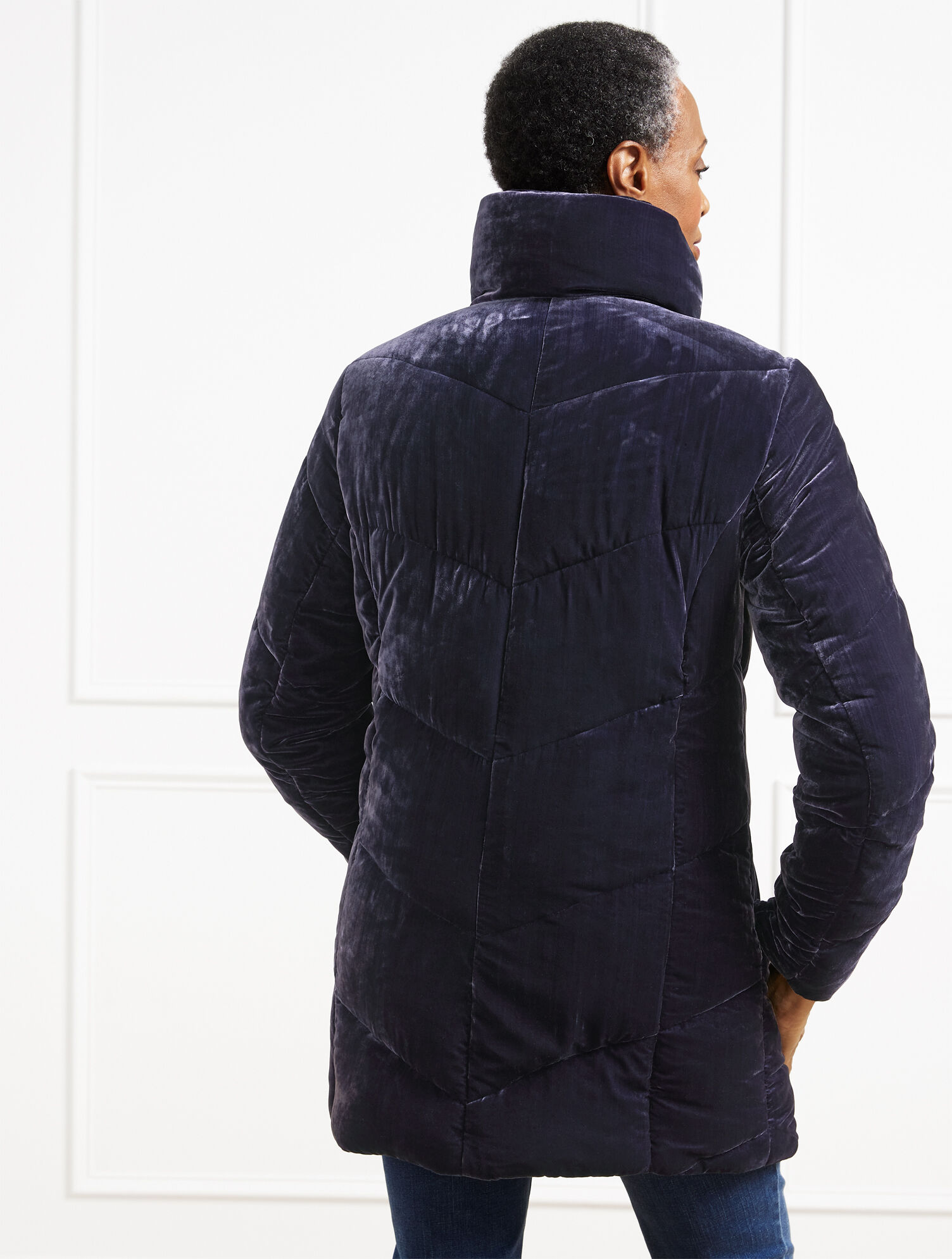 Velvet Puffer Coat | Talbots