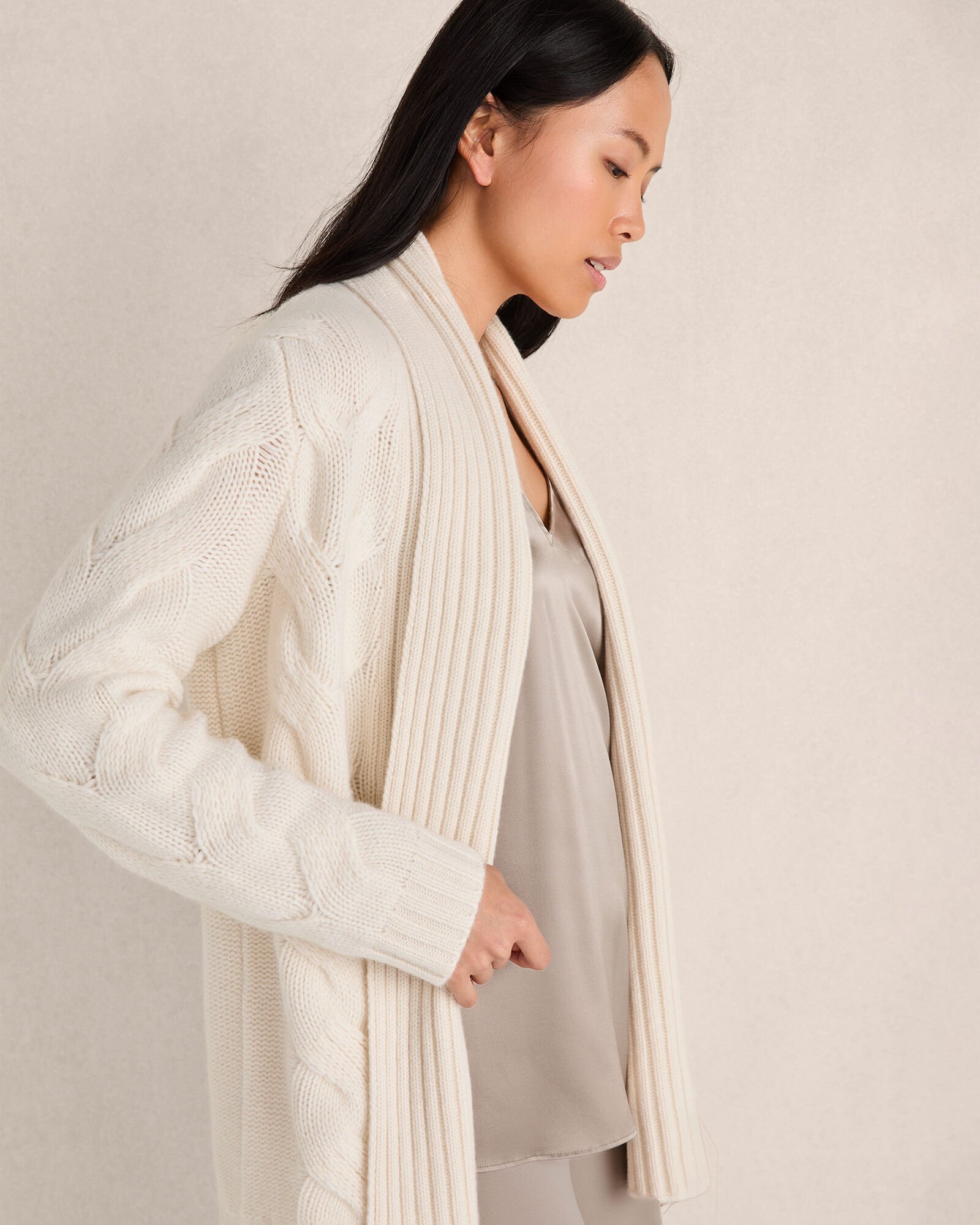 Cashmere Chunky Cable Knit Cardigan | Haven Well Within