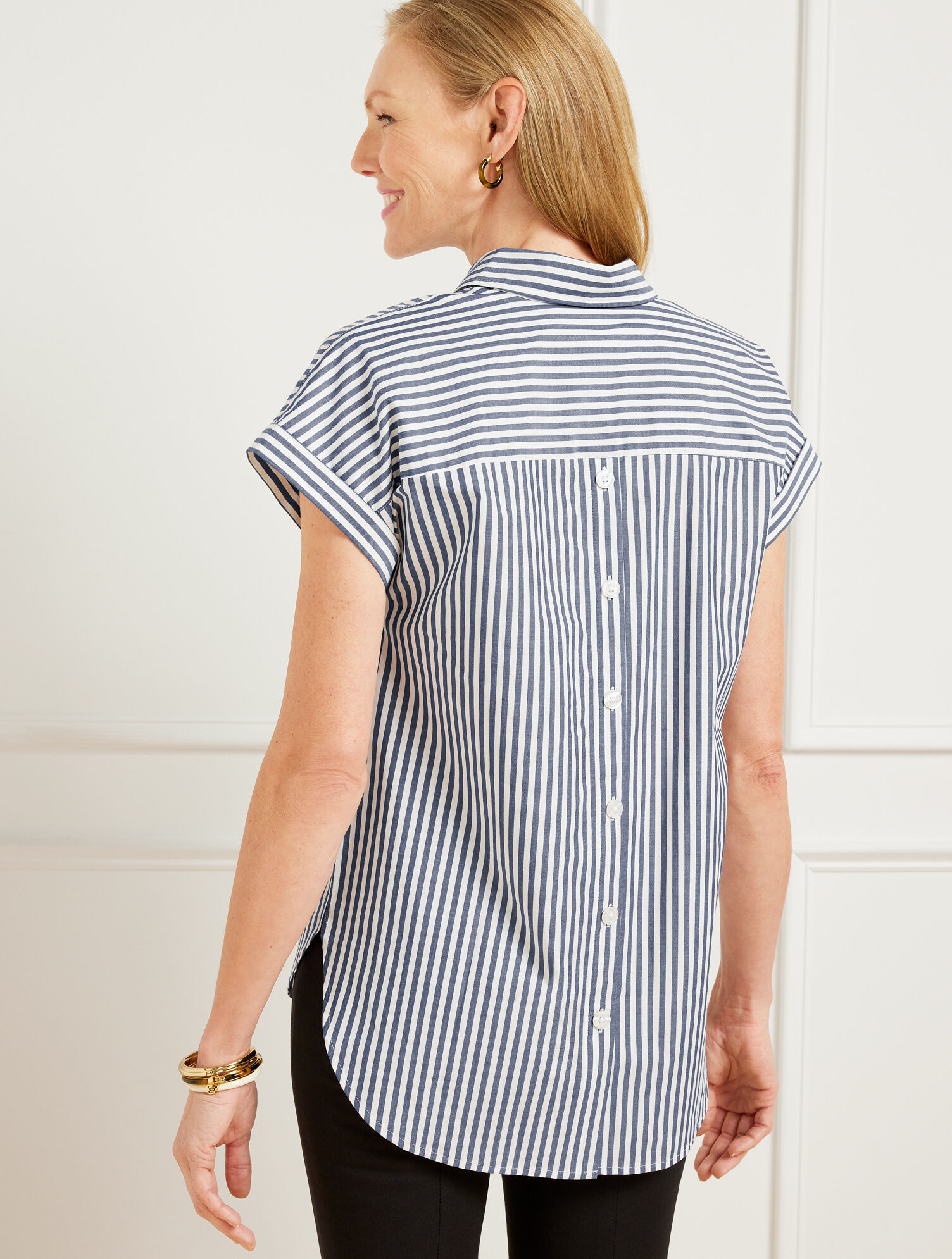 Button Detail Popover - Pencil Stripe | Talbots