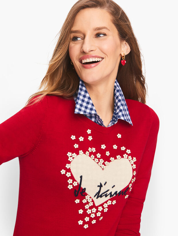 Embellished Heart Sweater | Talbots