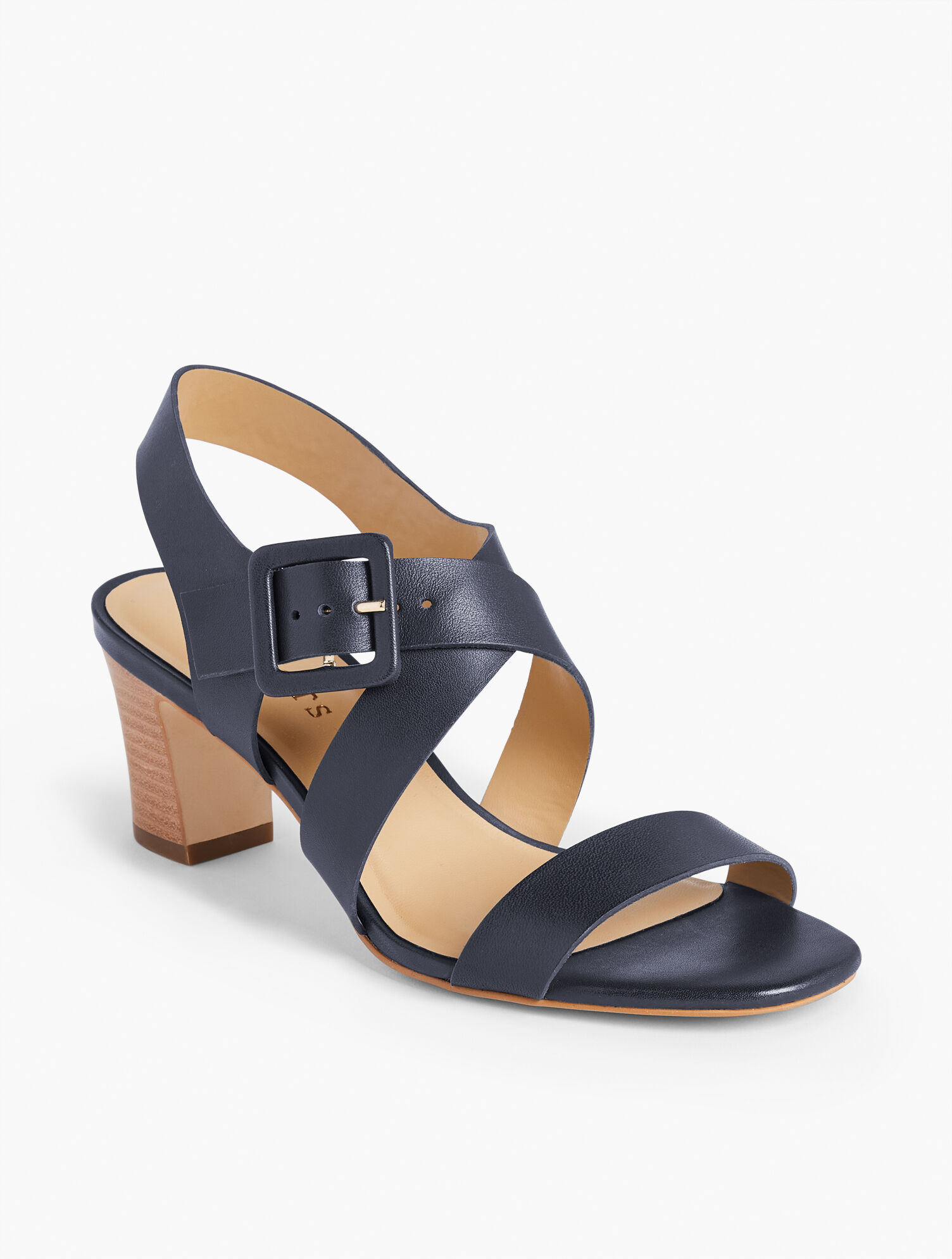 Paulina Leather Block Heel Sandals | Talbots
