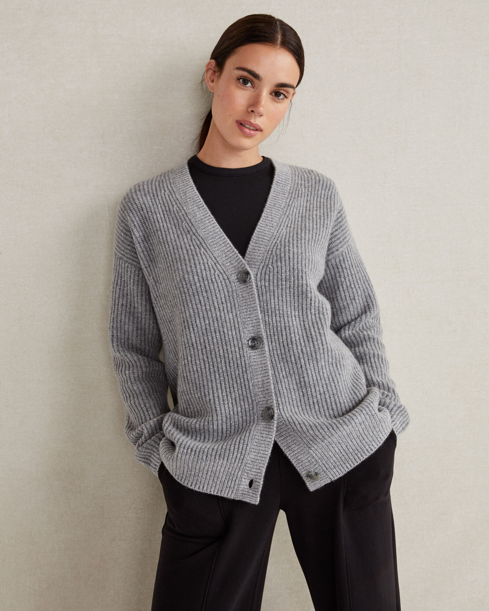 Cashmere Shaker Stitch Plaited Cardigan | Haven Well Within