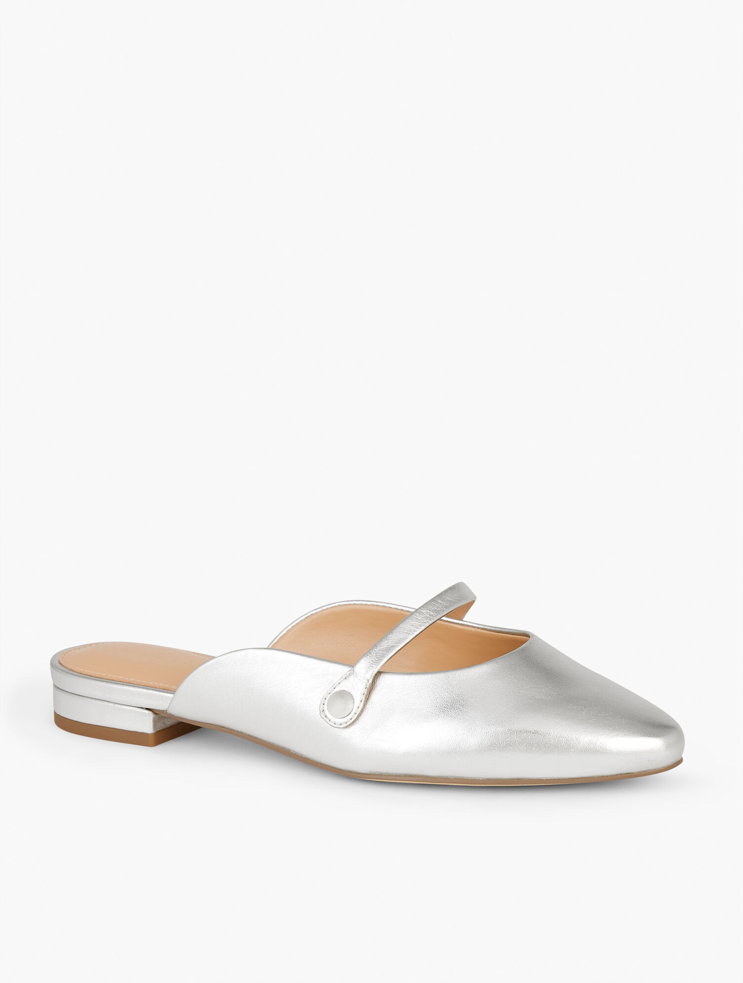 Edison Strap Mules - Metallic Leather | Talbots
