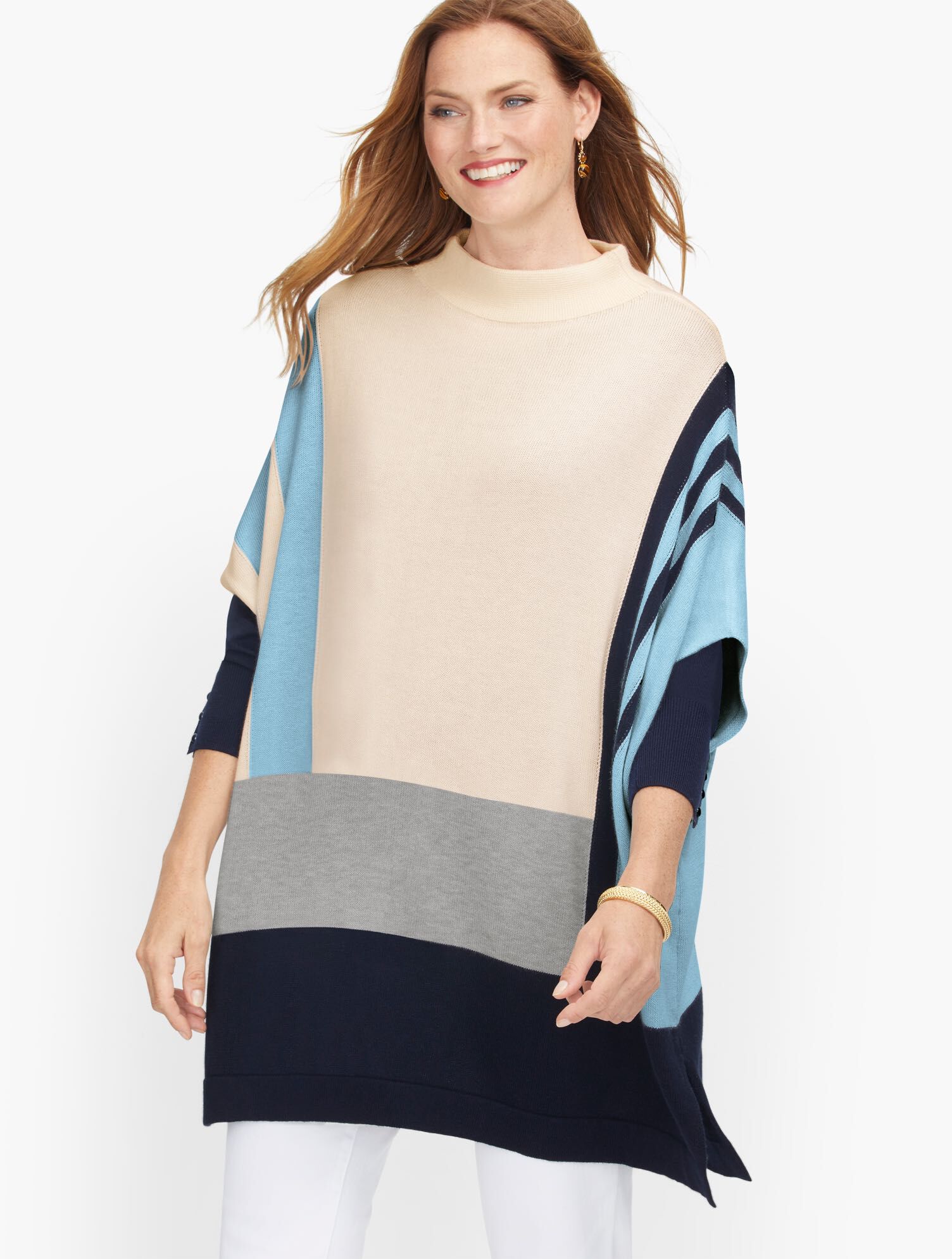 Colorblock Poncho | Talbots