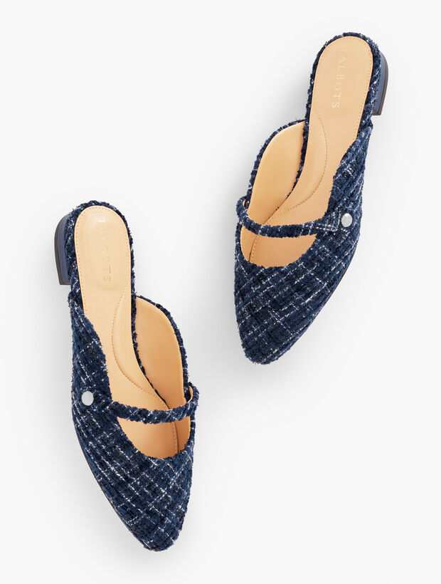 Edison Strap Mules - Bouclé | Talbots