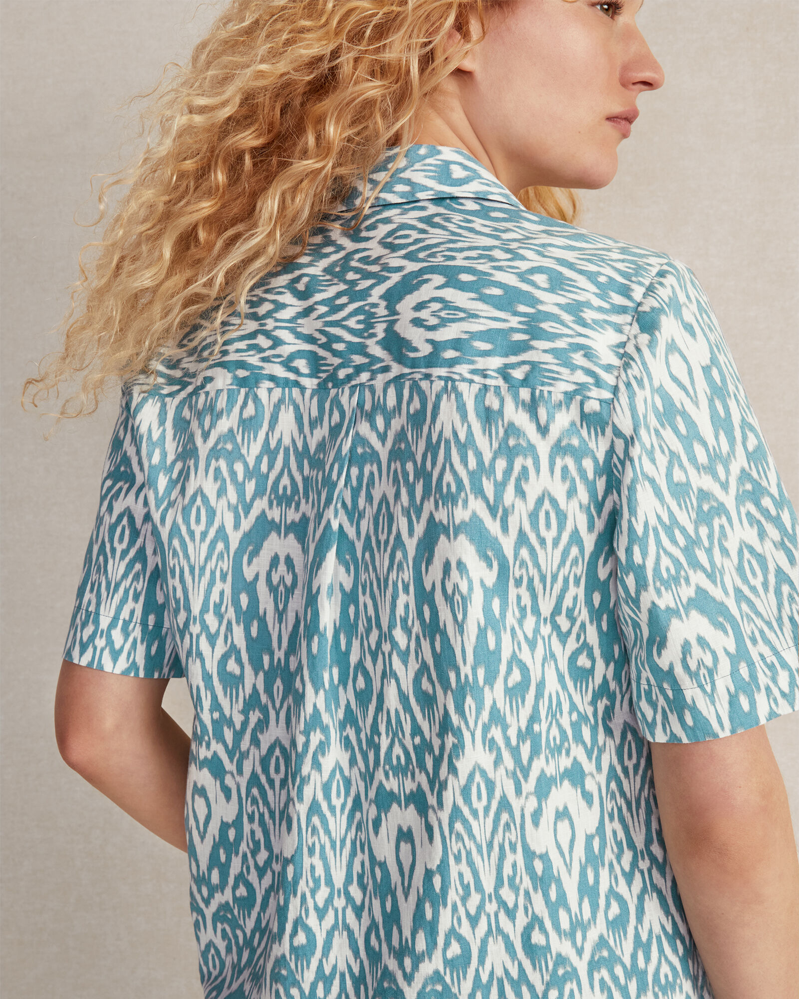 Organic Cotton Linen Ikat Print Top | Haven Well Within