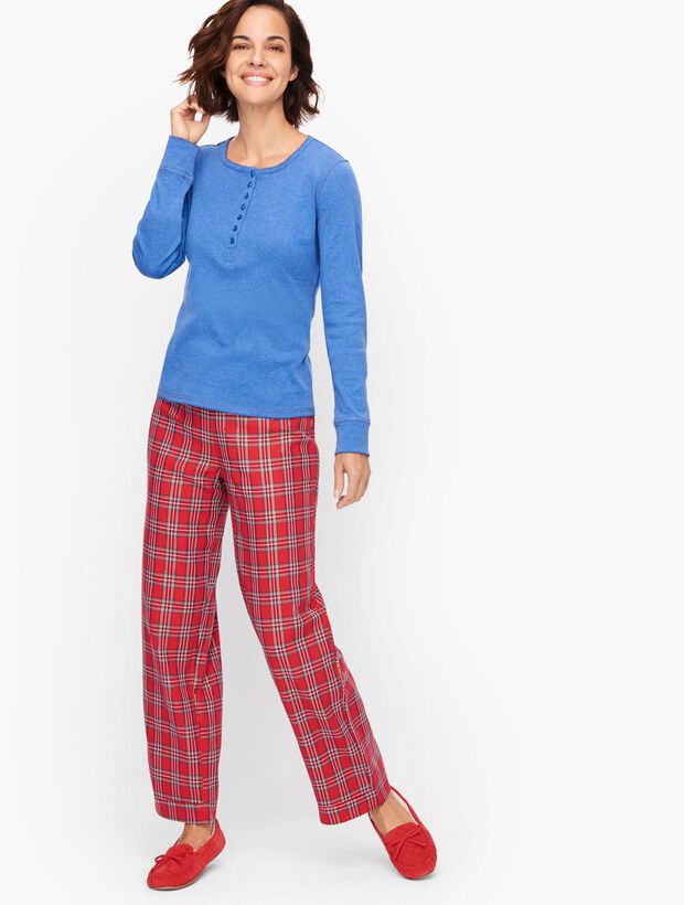 Flannel Bottoms Pajama Set - Candle Plaid | Talbots