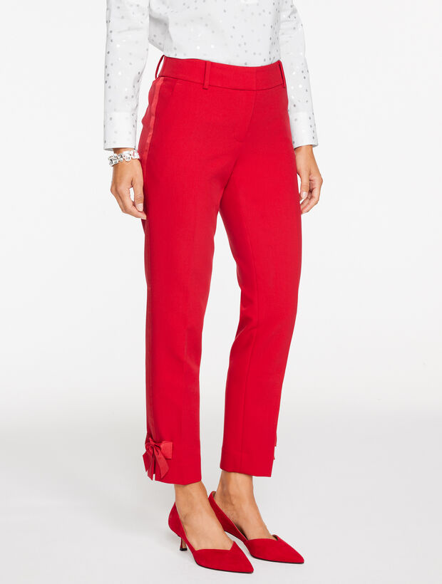 Talbots Hampshire Lightweight Double Cloth Straight Ankle Pants - Bow ...