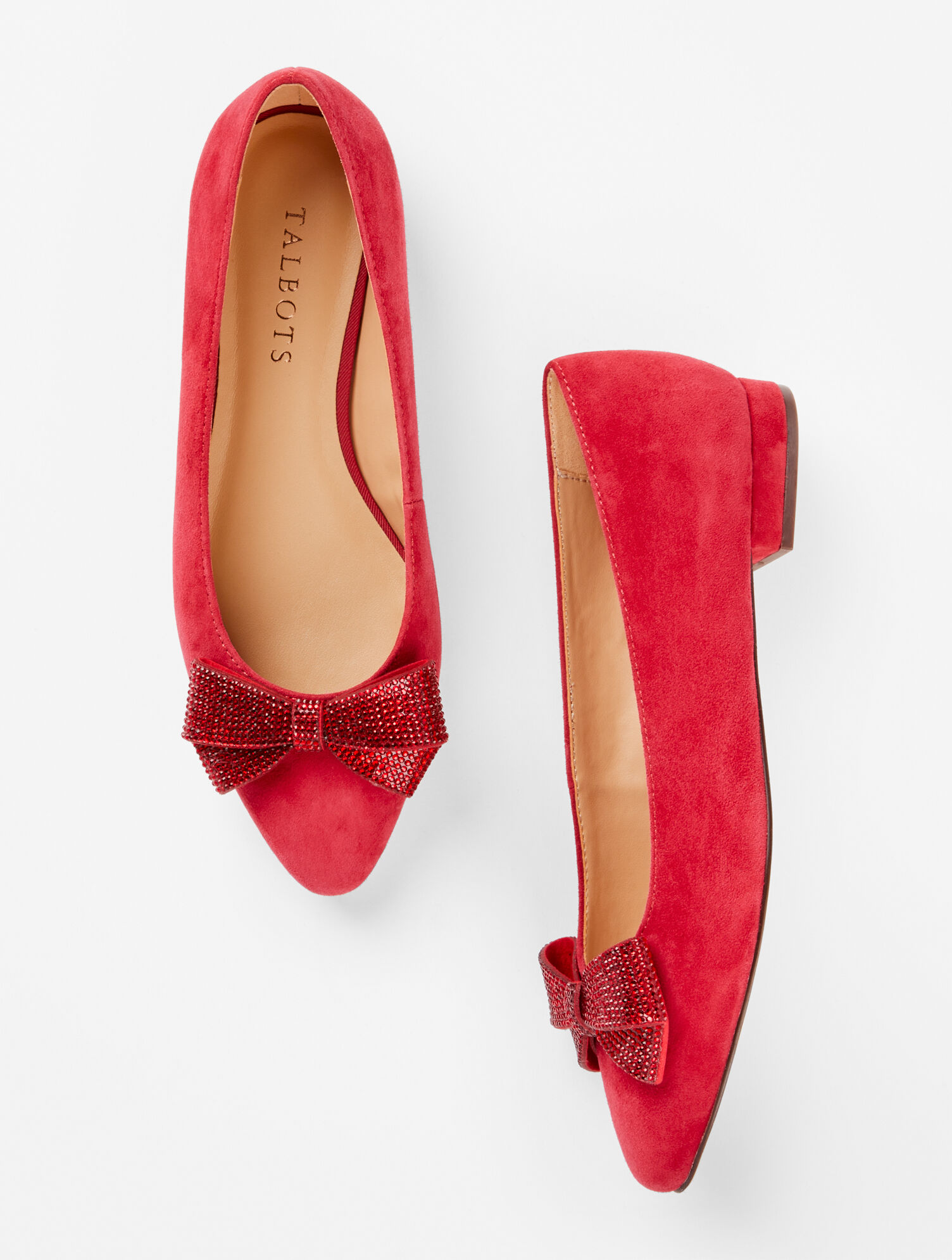Edison Bow Suede Flats | Talbots