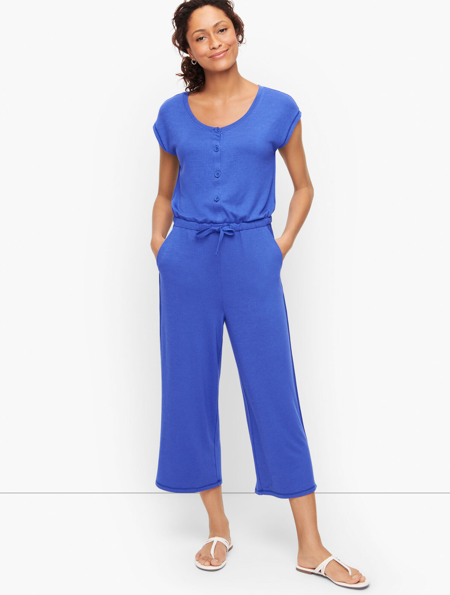 Wide Leg Crop Romper | Talbots