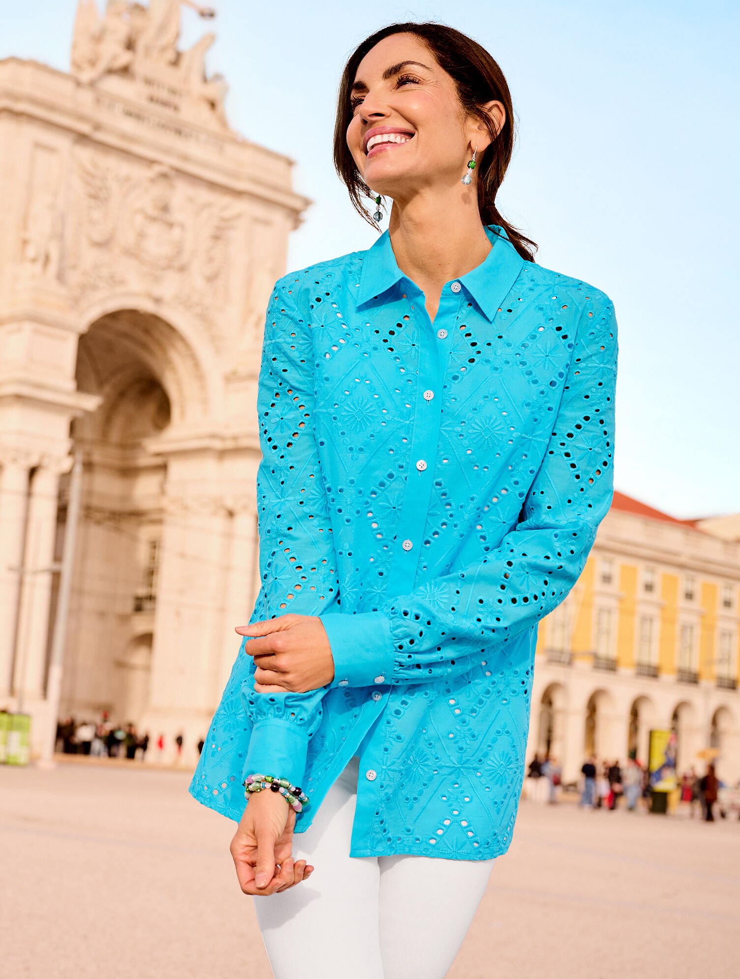 Eyelet Boyfriend Shirt | Talbots